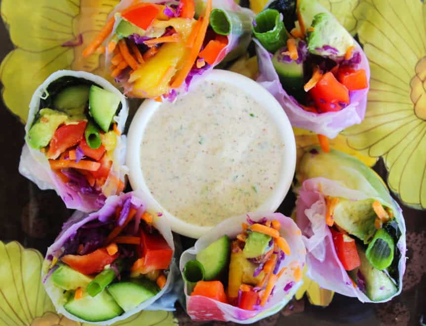 Rainbow Spring Rolls are beautiful, fresh and delicious
