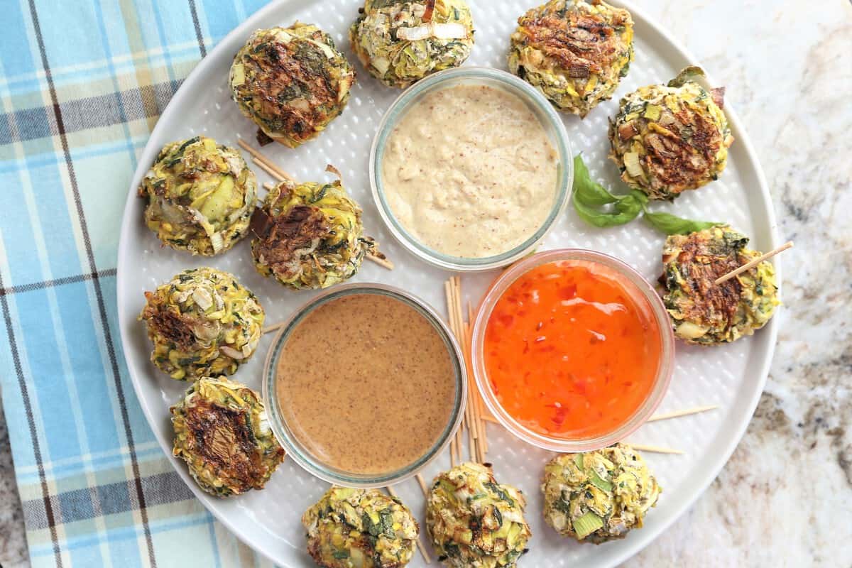 Zucchini Balls are perfect for a snack or appetizer. Vegan, gf, dairy free.