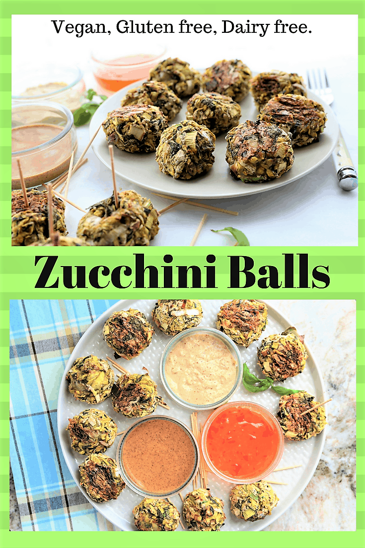 Zucchini Balls are perfect for a snack or appetizer. Vegan, gf, dairy free.