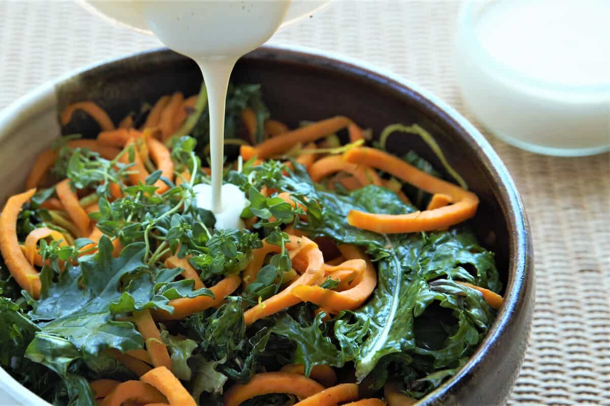Sweet Potato Kale Bowl, quick, easy, vegan and delicious.