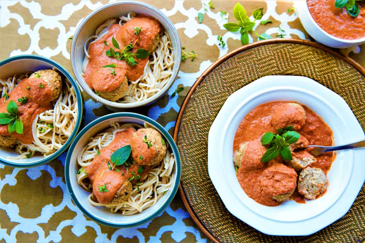 Vegan Spaghetti & (no)Meatballs.Delicious, nutritious, vegan, gf, dairy ...